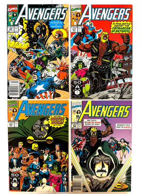 Avengers Lot #330 331 332 + 333: Captain America, Dr Doom, Fantastic ...