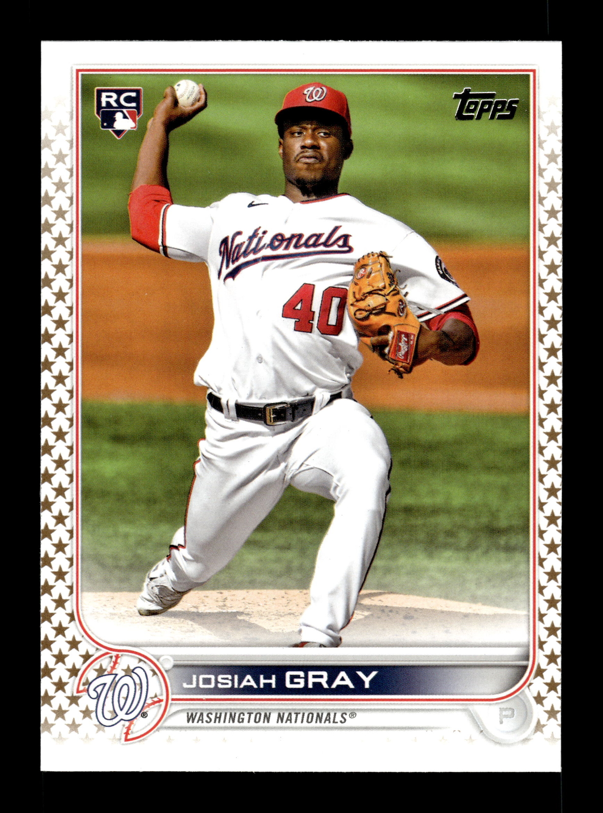 Josiah Gray 2022 Topps MLB Baseball #43 Gold Star SP Parallel RC ...