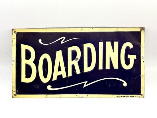 ANTIQUE TIN LITHO EMBOSSED BOARDING SIGN ADVERTISING 1900-1910 ...
