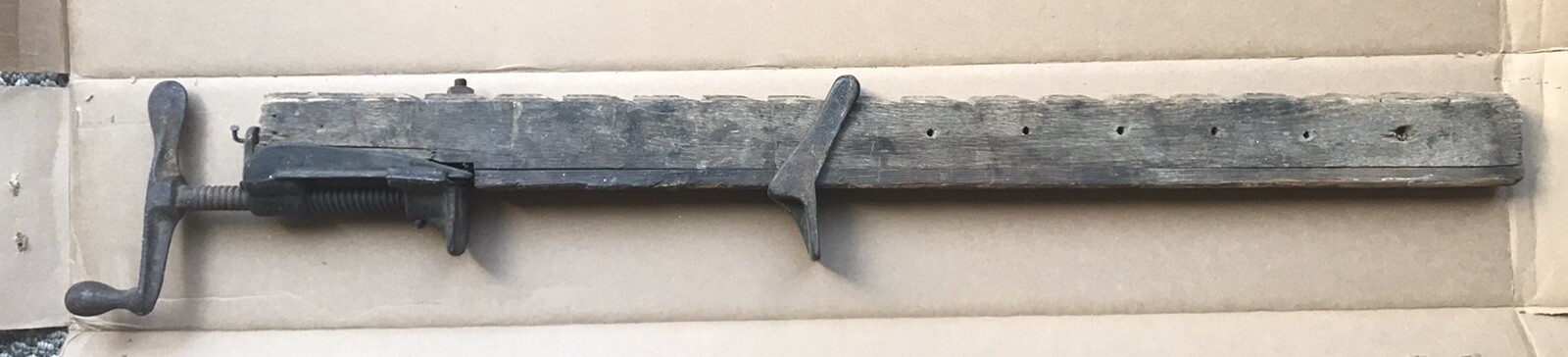 Antique Bar Clamp Wood Working Vintage Hand Carved Primitive Hercules ...