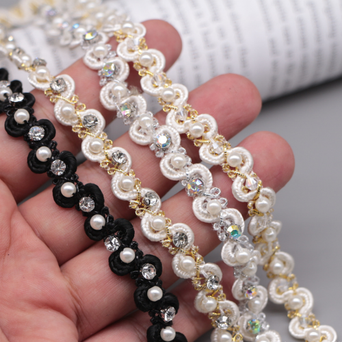 10yard 1cm Width Beads Rhinestone Edge Trim Glitter Crystal for Wedding Decor | eBay