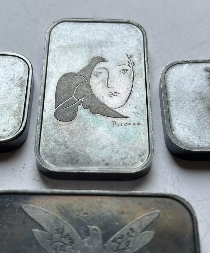 8.4oz 1974 Picasso Doves by Geneva Coinage Vintage Silver Art Bar Ingot ...