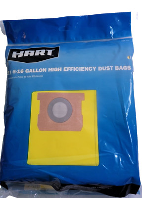 3 Pack HART 6 to 16 Gallon High Efficiency Dust Bag Fits Most Hart Shop ...