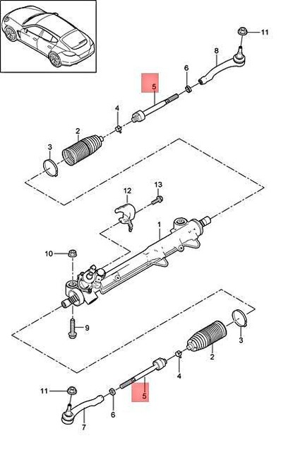 Porsche 97034713300 Genuine OEM Inner Tie Rod for sale online | eBay