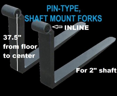 CATERPILLAR RC60 Pin Type Shaft Mount Forks PAIR SET 1.75x4x48" 48 INCH ...