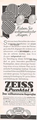 Carl Zeiss Jena - Punktal Augenglas - 1931 - Historische Werbung ...