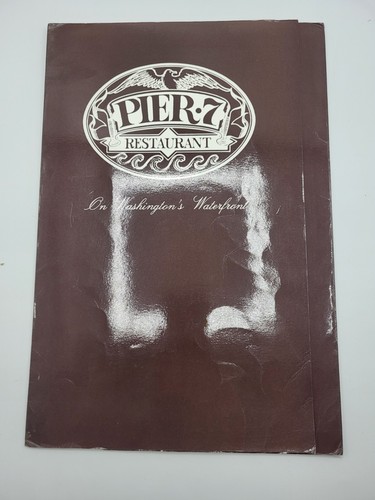 Vintage Restaurant Menu Pier 7 Washington D.C. DC Diner Food Laminated ...
