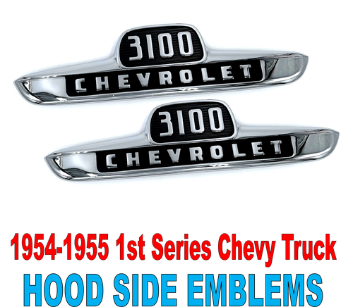 1954-1955 1stSeries Chevy Pickup Truck Hood Side Emblem Brand New 3100 ...