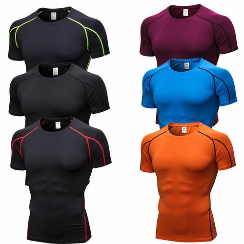 Mens Compression Sport Gym Running Fitness Shirts Breathable Outdoor ...