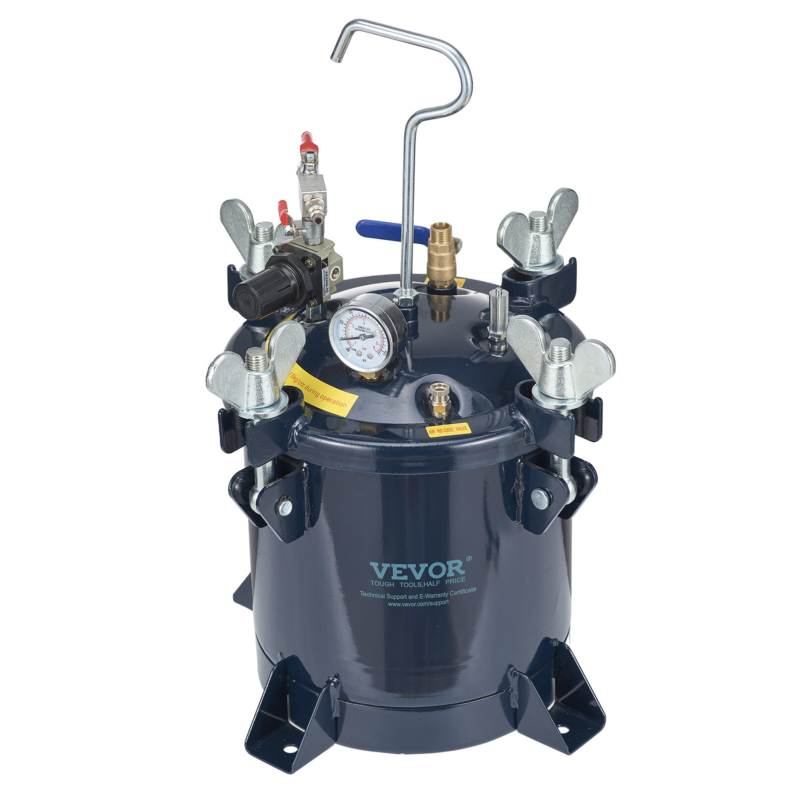 VEVOR Spray Paint Pressure Pot Tank 10L/2.5gal Resin Pressure Feed ...