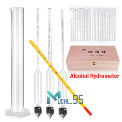 Alcohol Hydrometer Proof & Tralle Meter Distilling Tester Spirit Scale ...