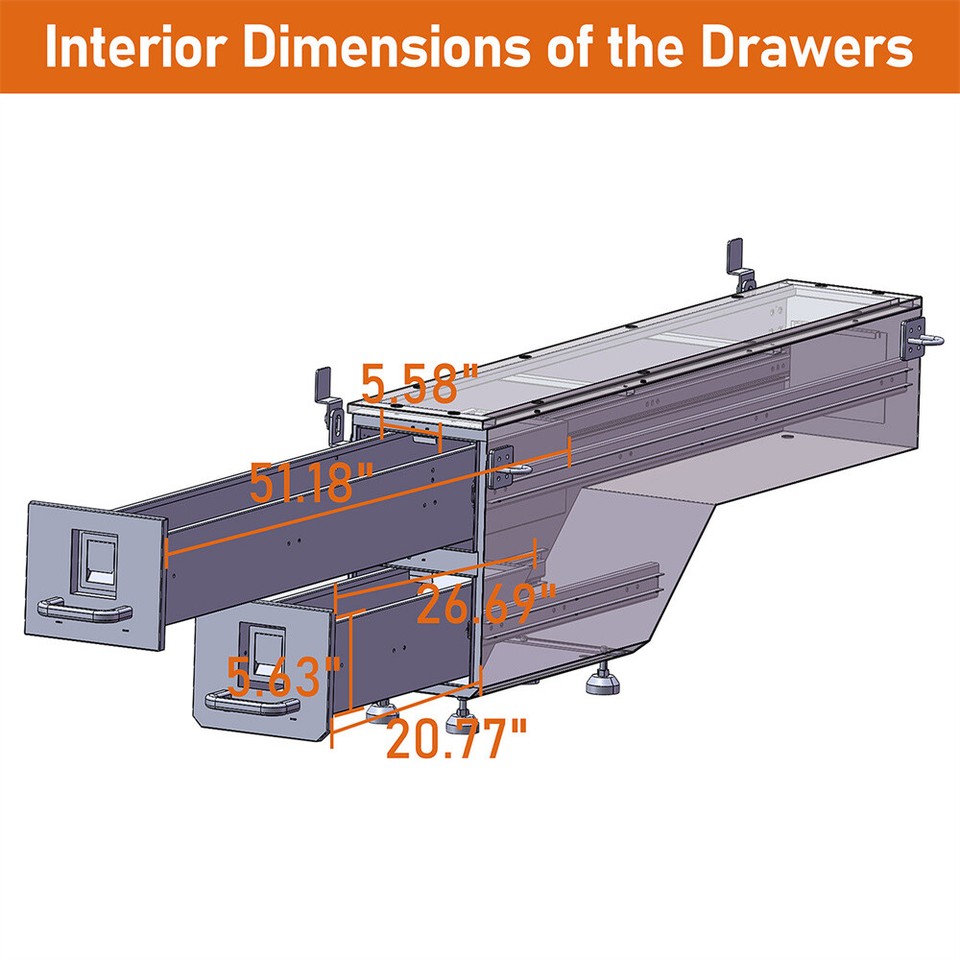 Steel Storage Drawer System Truck Side Box for 15-22 Chevy Colorado ...