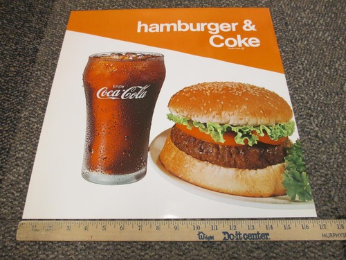 COKE HAMBURGER 1960s soda store sign diner movie theater Coca Cola ...