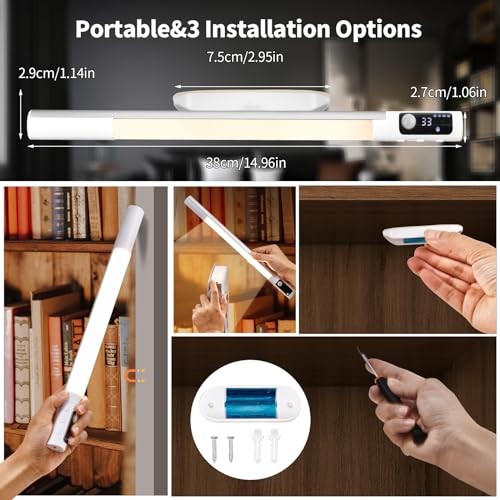 Battery Powered Operated Wall Strip Lights, Rechargeable Magnetic LED ...