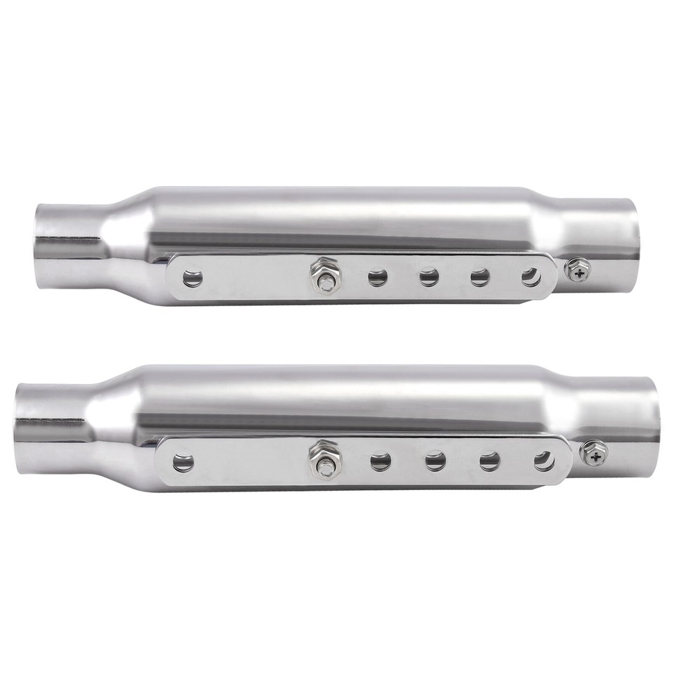 2pcs 12" Motorcycle Exhaust Pipes Cafe Racer Chopper Mufflers Stainless ...