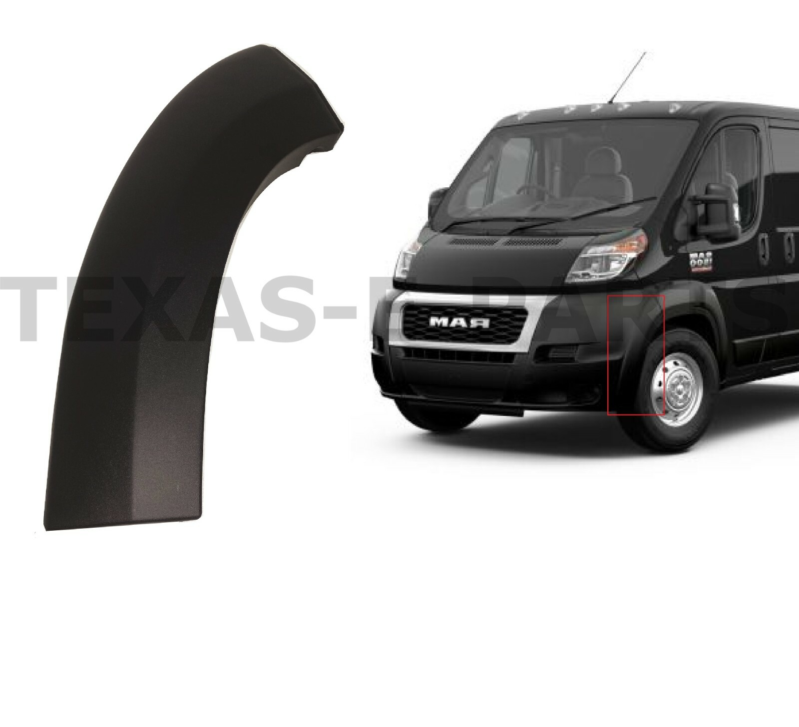 New Fits 2019-2022 Ram Promaster Left Front Bumper End Cap Cover Flare ...