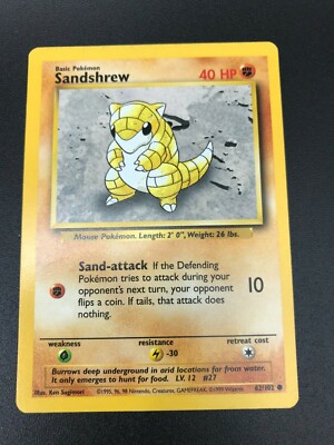 1999 Sandshrew Pokemon Card