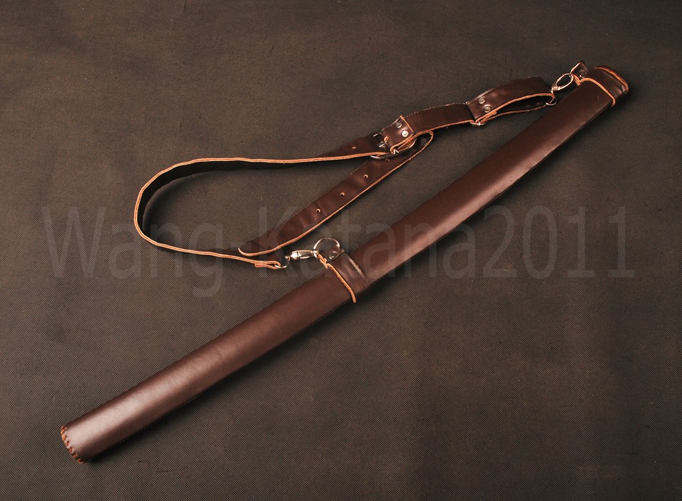 Brown Leather Katana Saya Sheath Scabbard for Japanese Samurai Sword ...