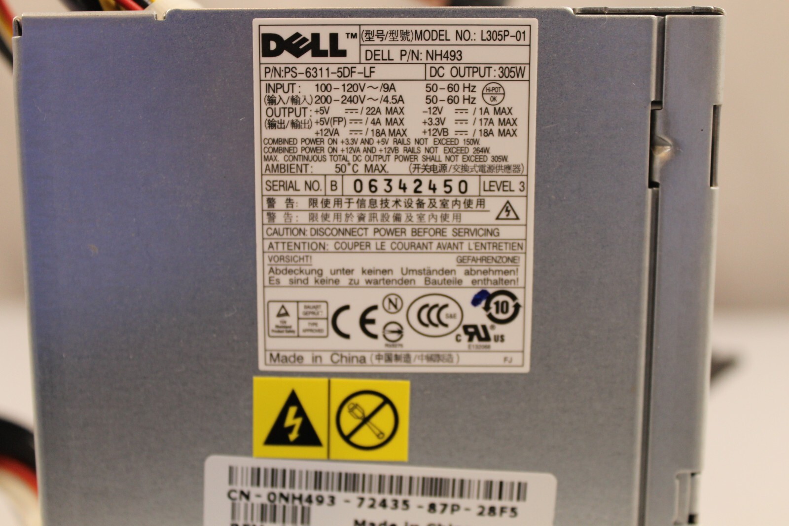 Dell Optiplex 305W Power Supply L305P-01 NH493 PS-6311-5DF-LF | eBay