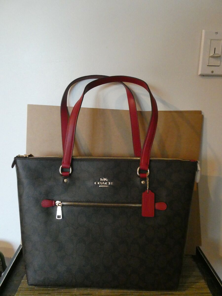 Coach Gallery Tote In Signature Canvas Handbag GOLD/BROWN Coach Gallery Tote In Signature Canvas Handbag GOLD/BROWN