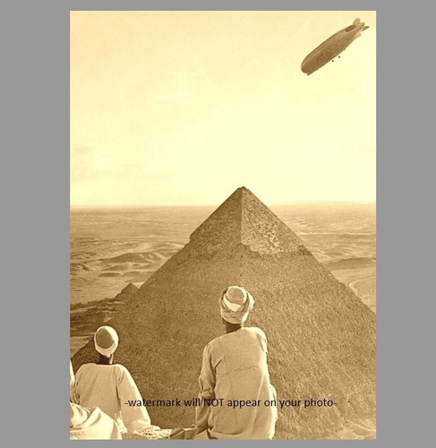 Graf Zeppelin Blimp Over Pyramids PHOTO Egypt Airship Zeppelin LZ-127 ...