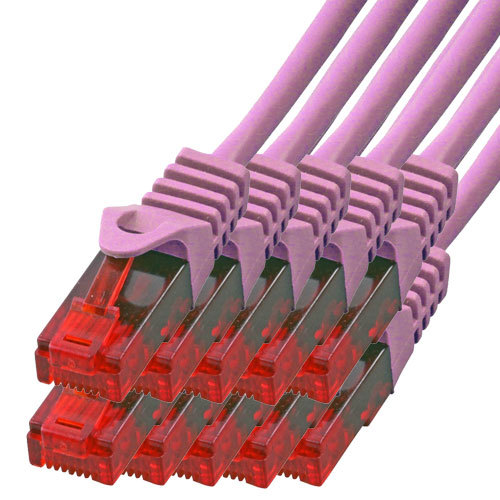 10 x 3m CAT.5 Gigabit Patchkabel Netzwerkkabel pink LAN Netzwerk Kabel ...