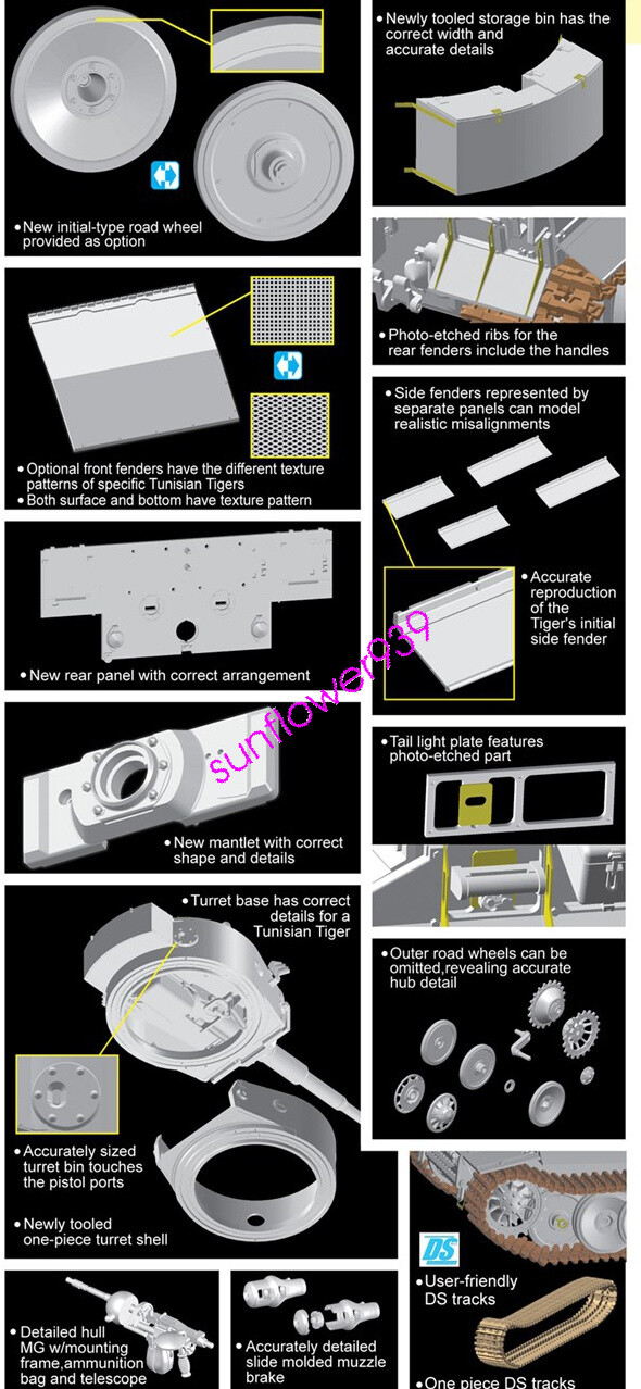 DRAGON 6608 1/35 ‘39-45’ PZ.KPFW.VI AUSF.ESD.KFZ 181 TIGER 1 “TUNISIAN ...