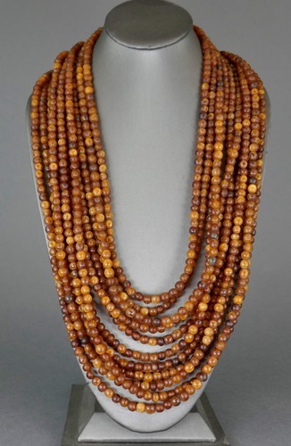 Vtg 70s Monies Gerda Lynggaard Denmark Amber Horn Graduated Strand Bead ...