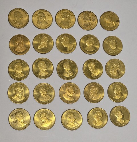 U.S. Presidents Presidential Commemorative/Info Gold Tone Coin Lot OF ...