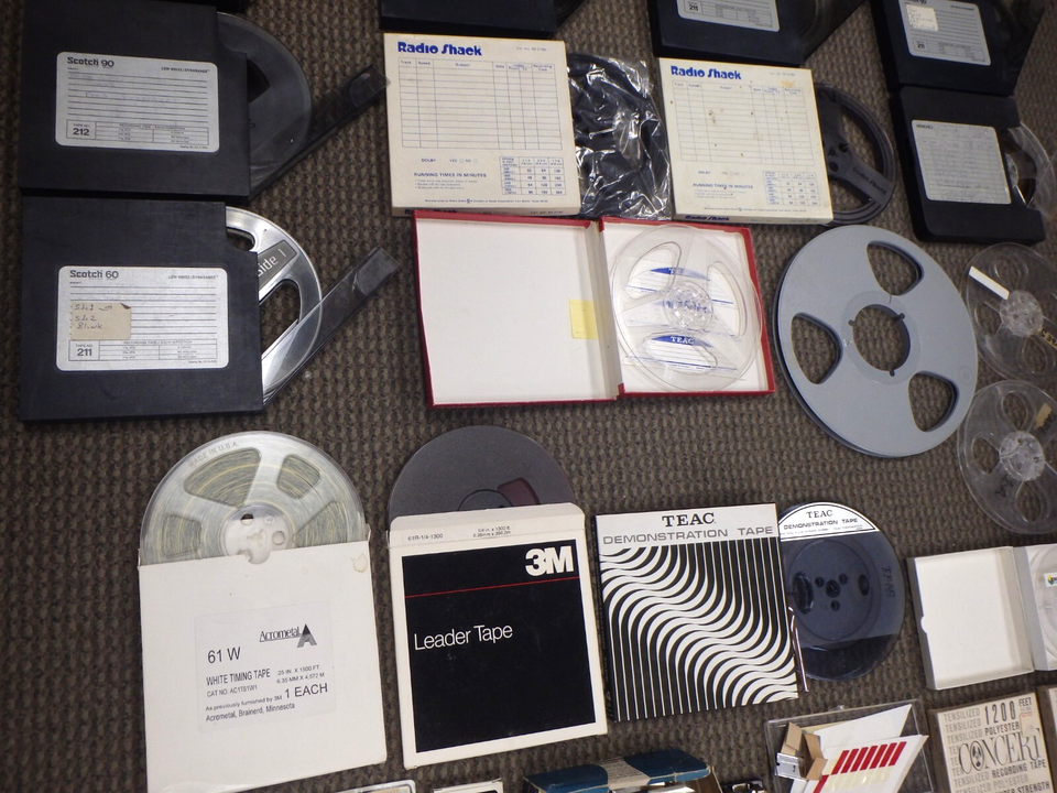 Large Lot Various Plastic Reel to Reel Tapes New,Used,Blank w/Splicing ...