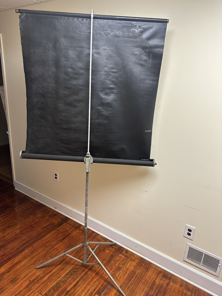 Rare Vintage Movie projector Projection Silver Screen Tripod Portable ...