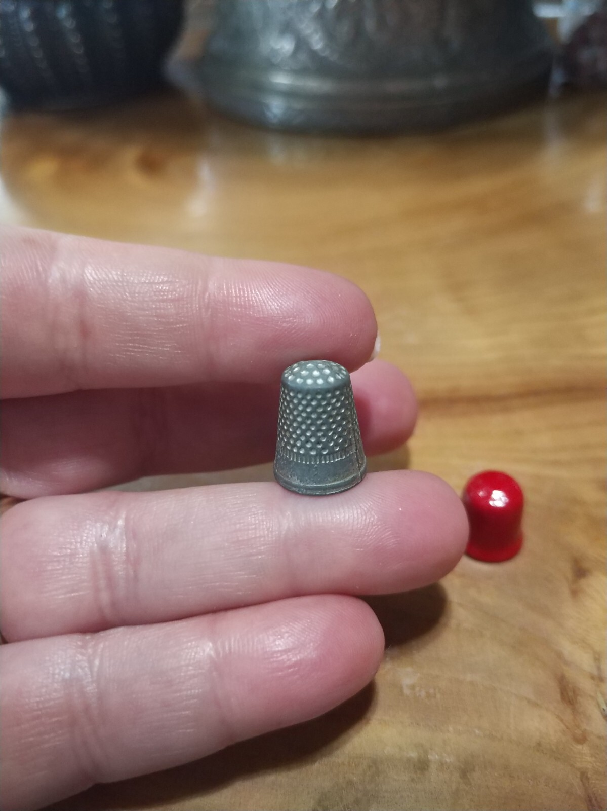 2 vintage miniature thimbles. 1 metal, 1 ceramic | eBay