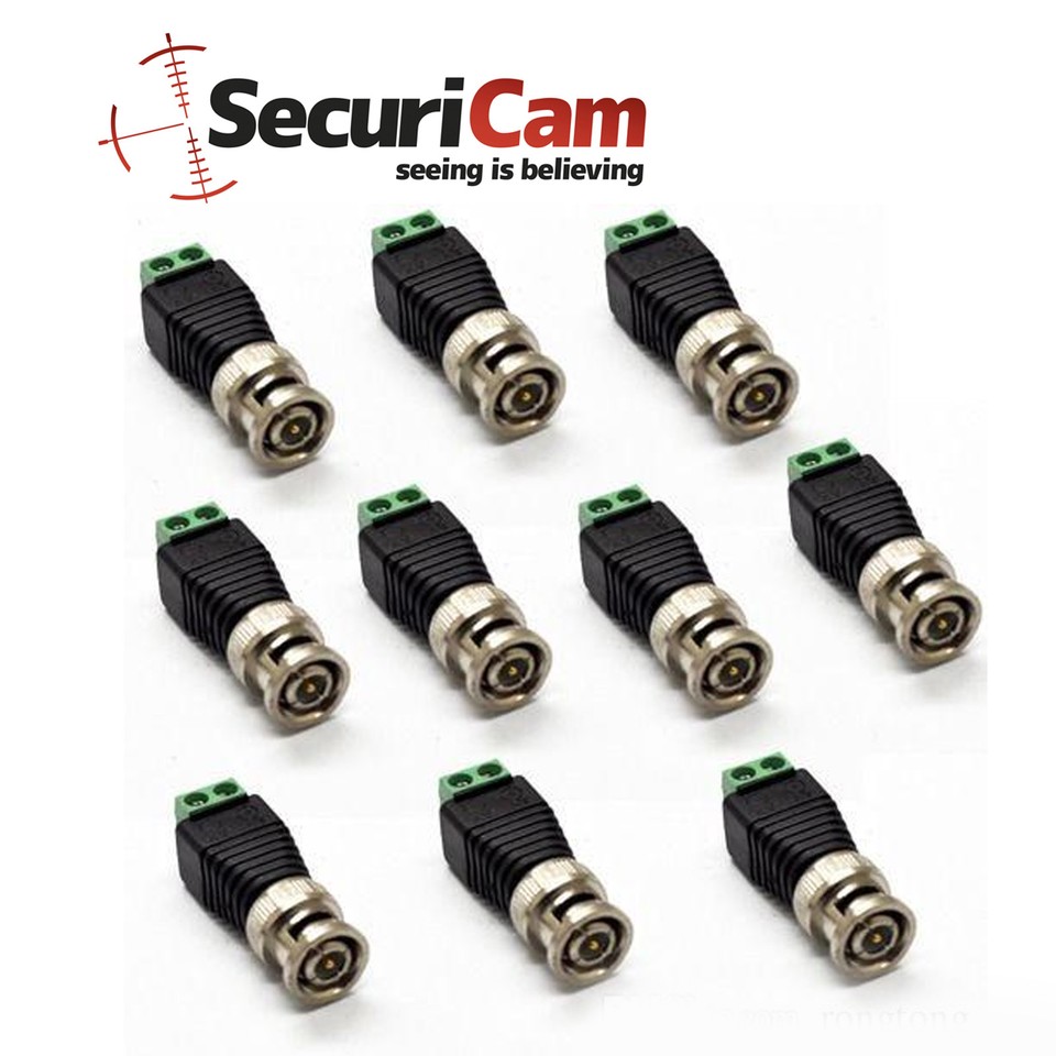 CCTV CONNECTORS BNC COAX CRIMP VIDEO RCA PHONO RG59 BALUNS UTP CAT5 DC ...
