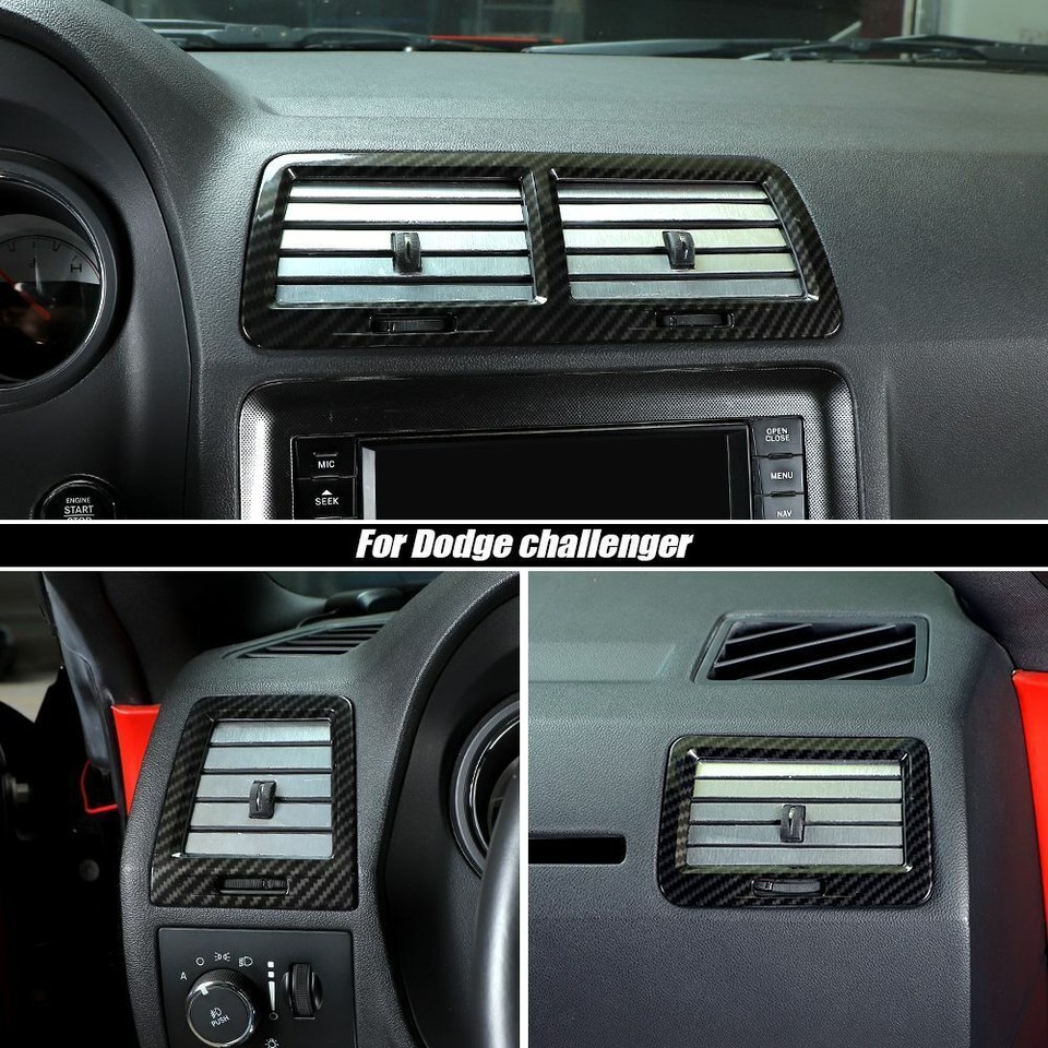 12X Carbon Fiber Interior Dash Panel Cover Trim Kit For Dodge ...