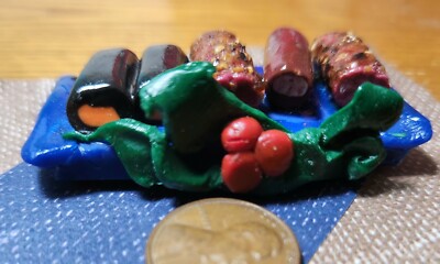 1pc. Clay Holiday Pepperoni & Cheddar Cheese Party Platter (Dollhouse ...
