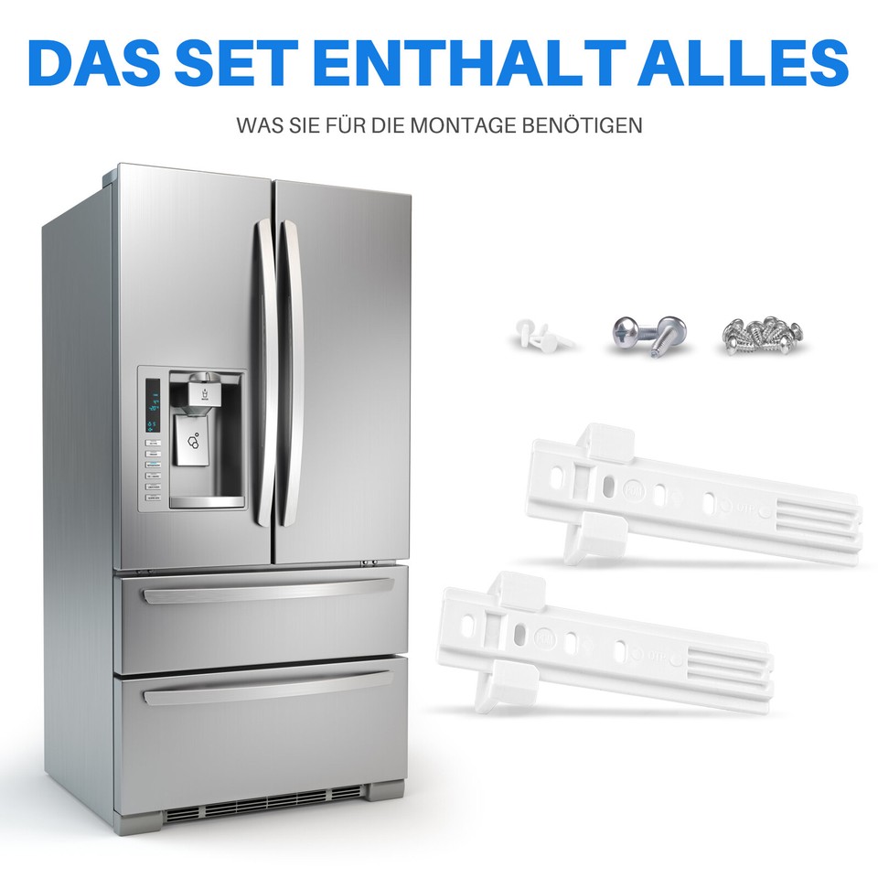 2x 9086322 Integrated Fridge Door Slide Mounting Bracket Slider Kit ...