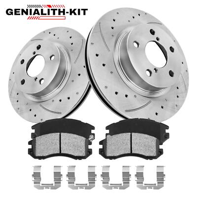 260mm Front Drilled Brake Rotors Ceramic Pad for 1990-1996 Subaru ...