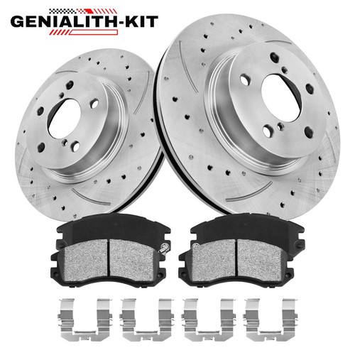 260mm Front Drilled Brake Rotors Ceramic Pad for 1990-1996 Subaru ...