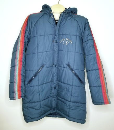 Vintage 70s OP Ocean Pacific Puffer Jacket Salesman Sample Zipper ...