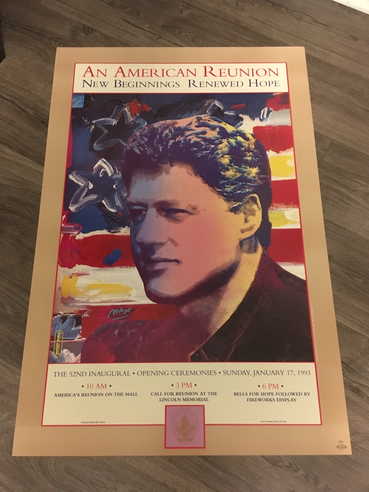 Peter Max Bill Clinton Inaugural Poster | eBay