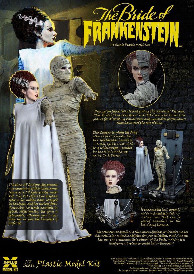 X-Plus 200215 The Bride Of Frankenstein Movie Diorama Plastic Model Kit ...