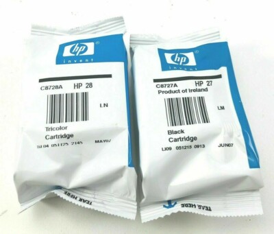 2 pack HP 27 Black & 28 Tri Color Combo Ink cartridge for Deskjet ...