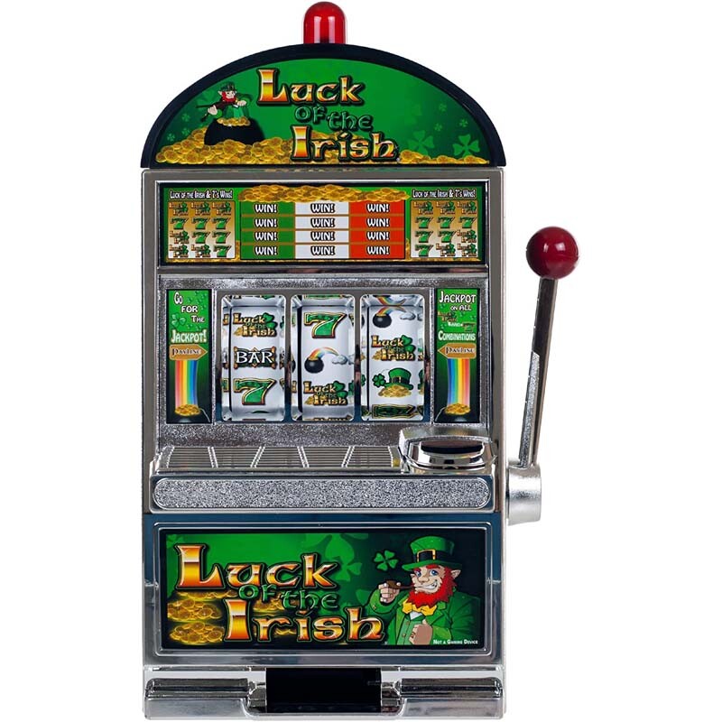 Luck Of The Irish Slot Bank TableTop Toy Slot Machine Bank Light Sound ...