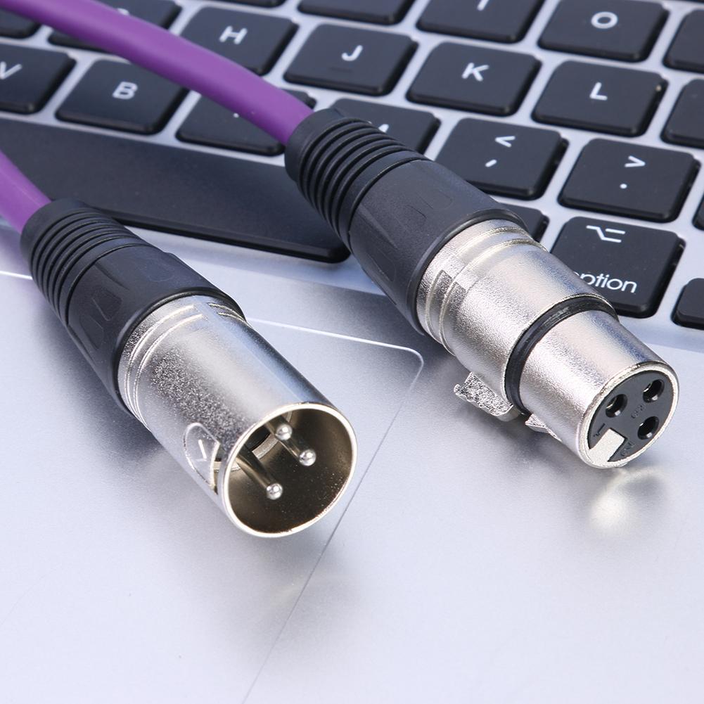 1m XLR 3Pin Cable Male to Female Shielded Microphone Wire Cord (Purple ...