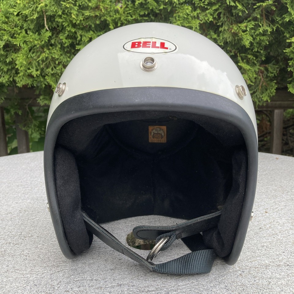 Vintage 1979 Bell R-T Motorcycle Helmet White Minty Stock | eBay
