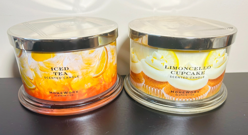 Homeworx by Slatkin Limoncello Cupcake & Iced Tea 4-Wick Candles 18oz ...