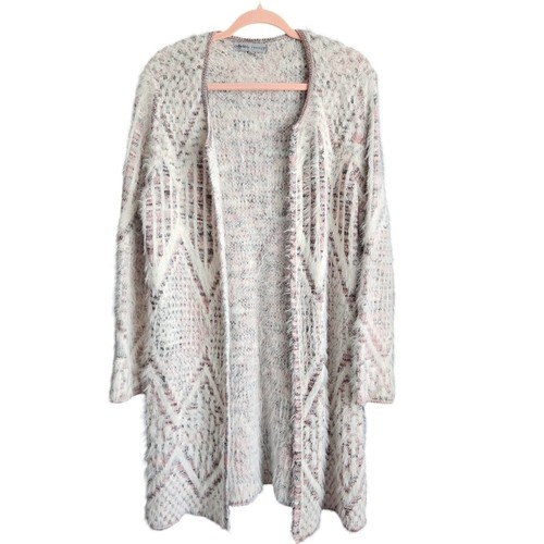 Absolutely Famous Open-Front Fuzzy Cardigan Sweater Size Large | eBay