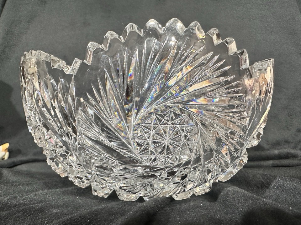 Antique American Brilliant Period (ABP) cut glass bowl 8” | eBay