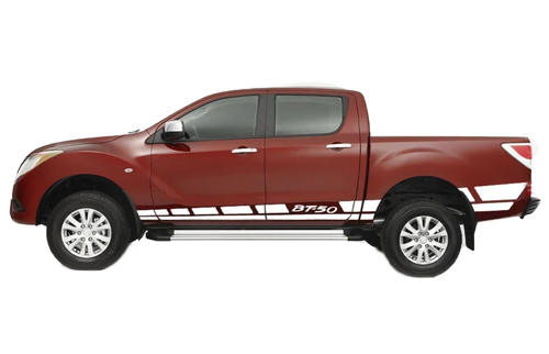 2 PCS Pickup Side Skirt Stripes Car Door Sticker For Mazda BT-50 Bumper ...