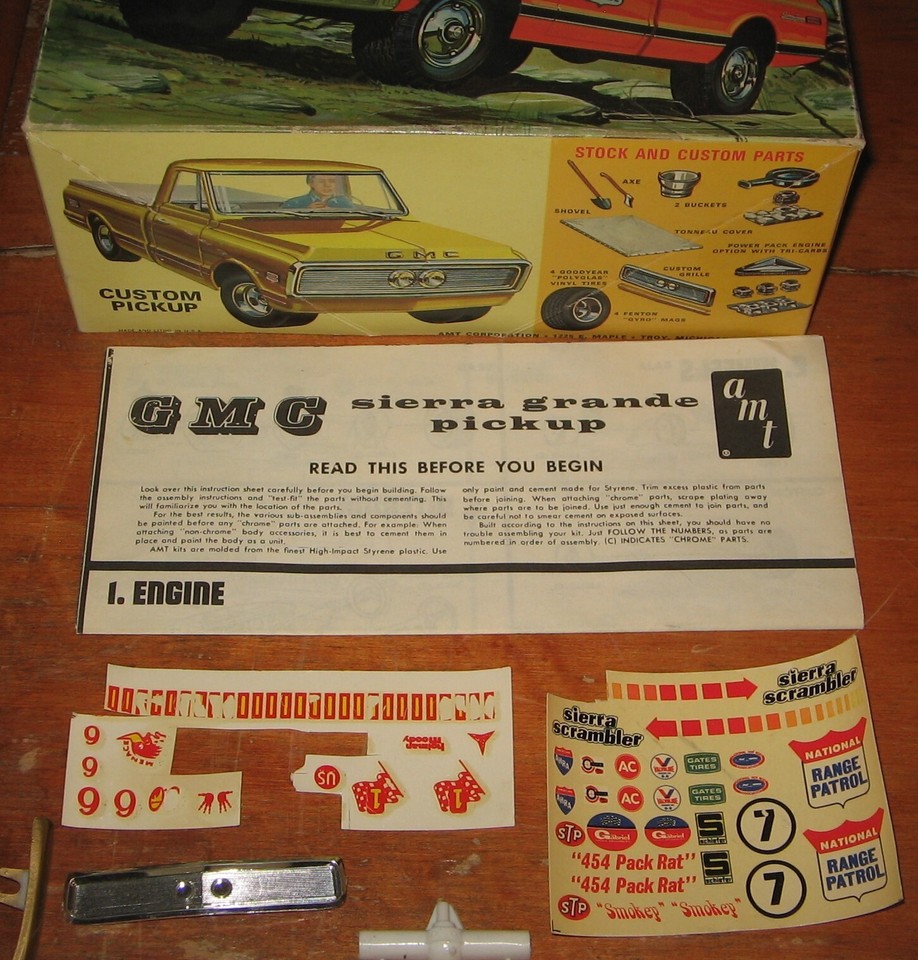 AMT 1971 GMC Sierra Grande Pickup Truck Empty Box # T120 Instructions ...